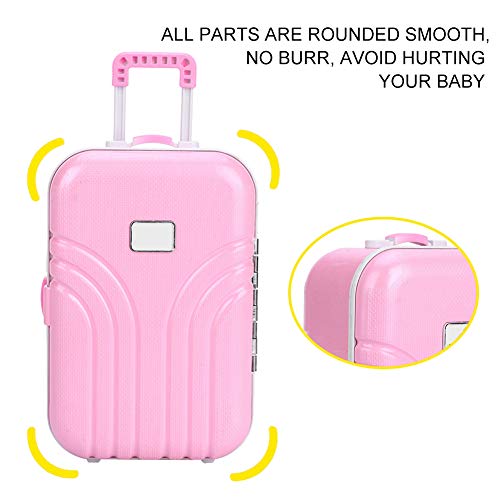 Hztyyier Doll Suitcase, Doll Travel Play Set, Doll Accessories Travel Suitcase Playset Mini Luggage Box Rolling Suitcase for Doll()