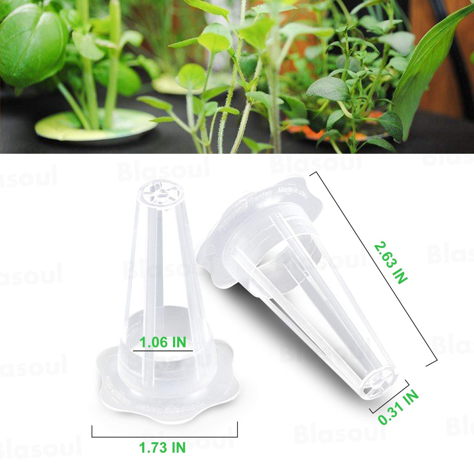 Blasoul Grow Basket - 50 Pack Plant Basket Pod Plastic Slotted Mesh Net Plant Cups Compatible with AeroGarden,Hydroponic,Growing System (50 Pack)