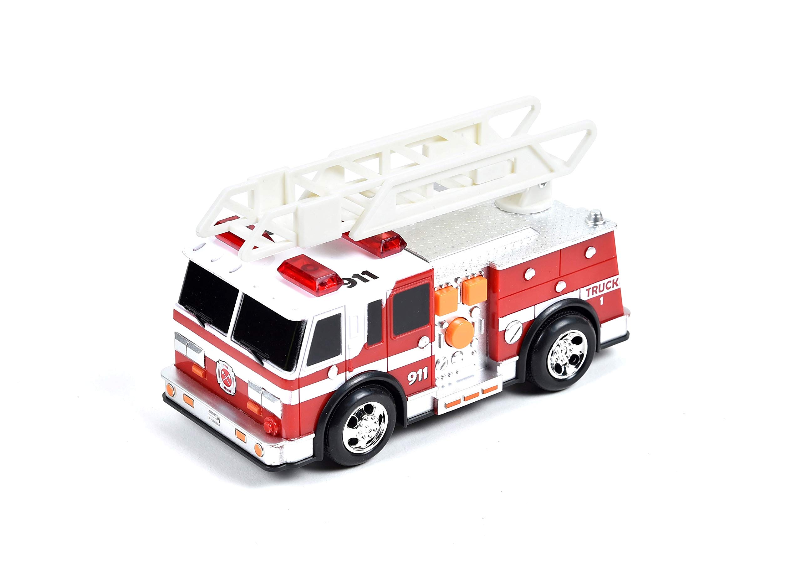 Sunny Days Entertainment Maxx Action Mini Rescue Vehicles 3 Pack | Rubber Tires | Lights & Sounds | 8 Assorted Styles | Helicopter - Fire Truck - Ambulance | Color & Style May Vary