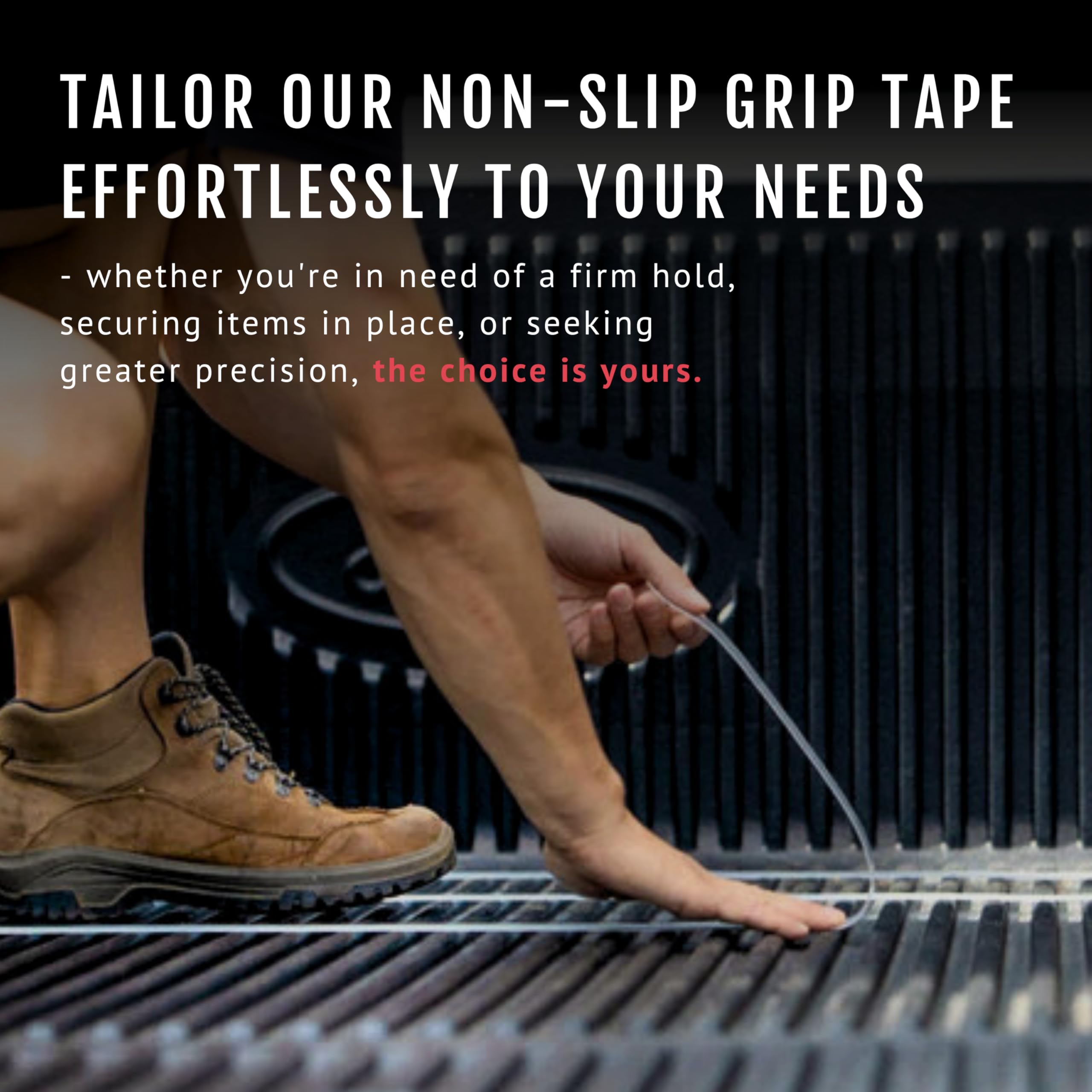 CATTONGUE GRIPS Non-Abrasive Anti Slip Grip Tape β 2β Thick Heavy Duty Tape for Indoor & Outdoor, Customizable, Waterproof, & Durable Anti-Slip Tape (Clear, 20ft)