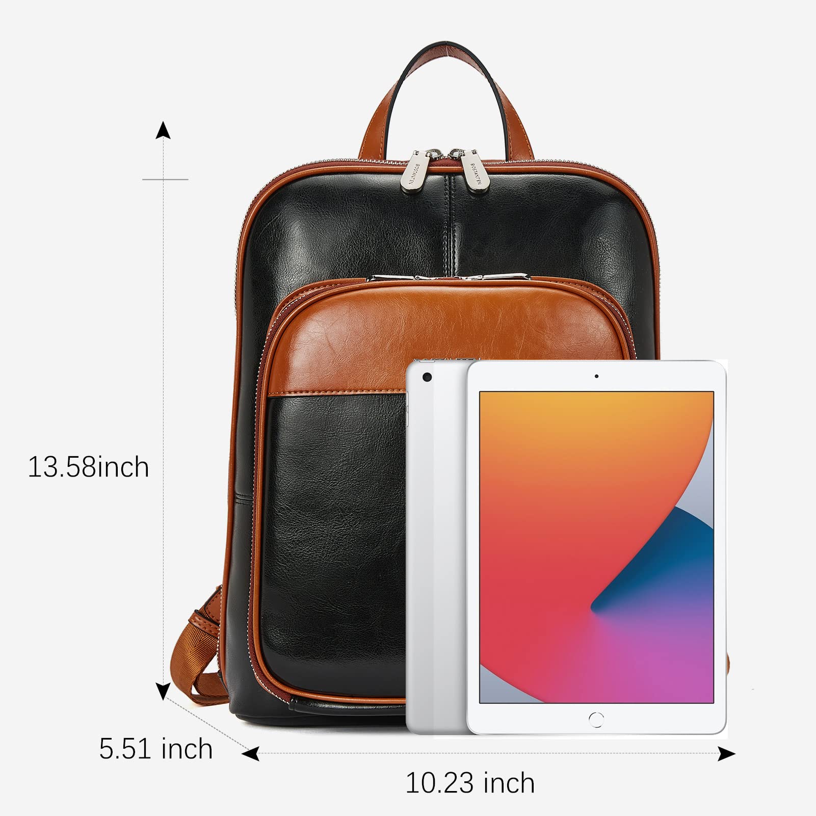 BOSTANTEN Genuine Leather Backpack Purse Travel Bags for Women and Leather Wallets for Women RFID Blocking Zipper Pocket