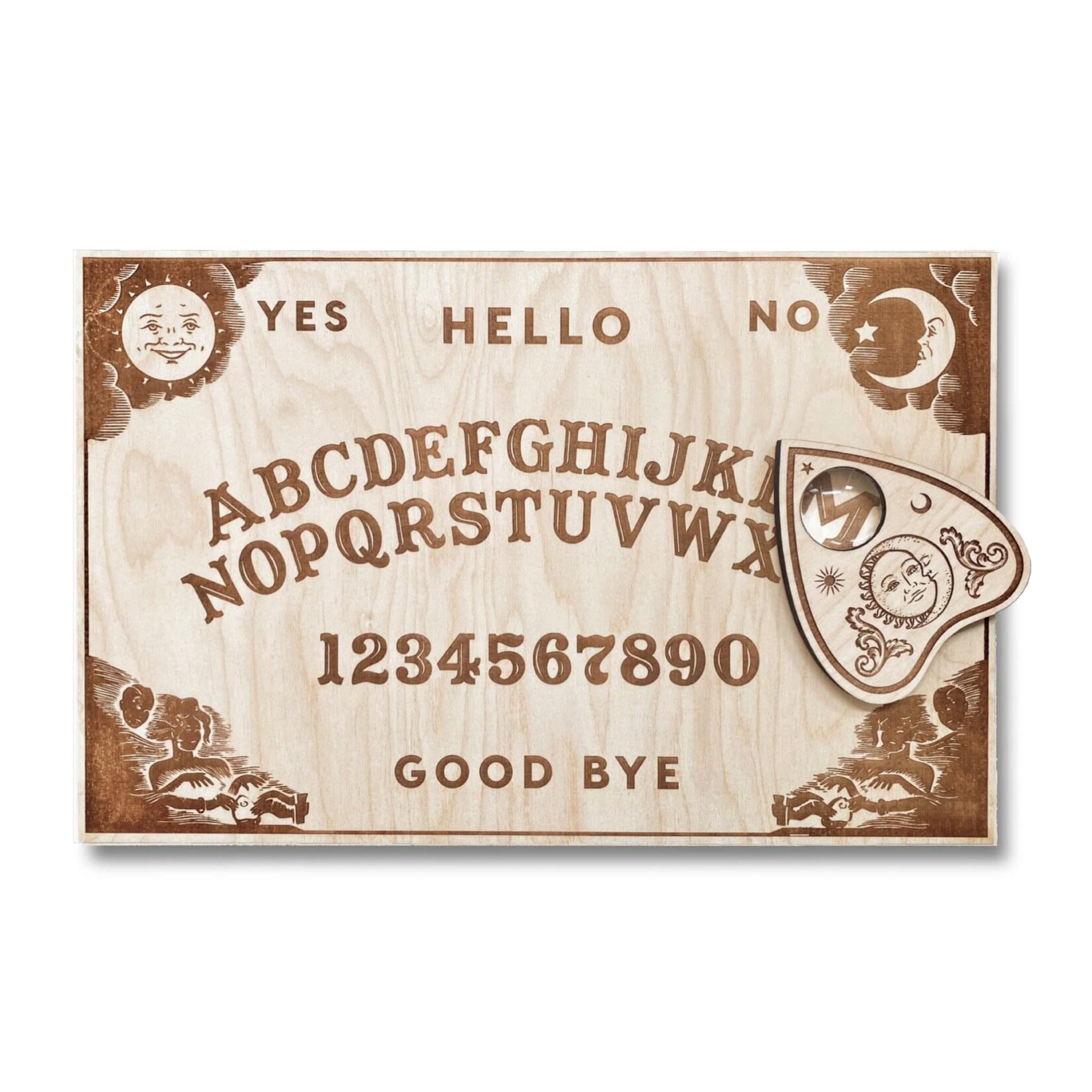 Wooden Handmade Talking Spirit Board with Planchette - Premium Quality Talking Board (Medium Classic Style)