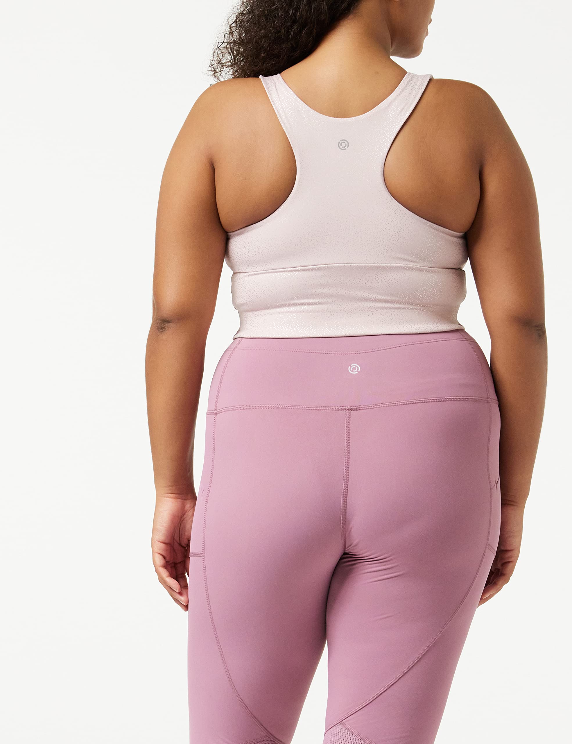 Core 10 Women's Nearly Naked Corset Sports Bra (Available in Plus Size), Foil Print Shine, 2X