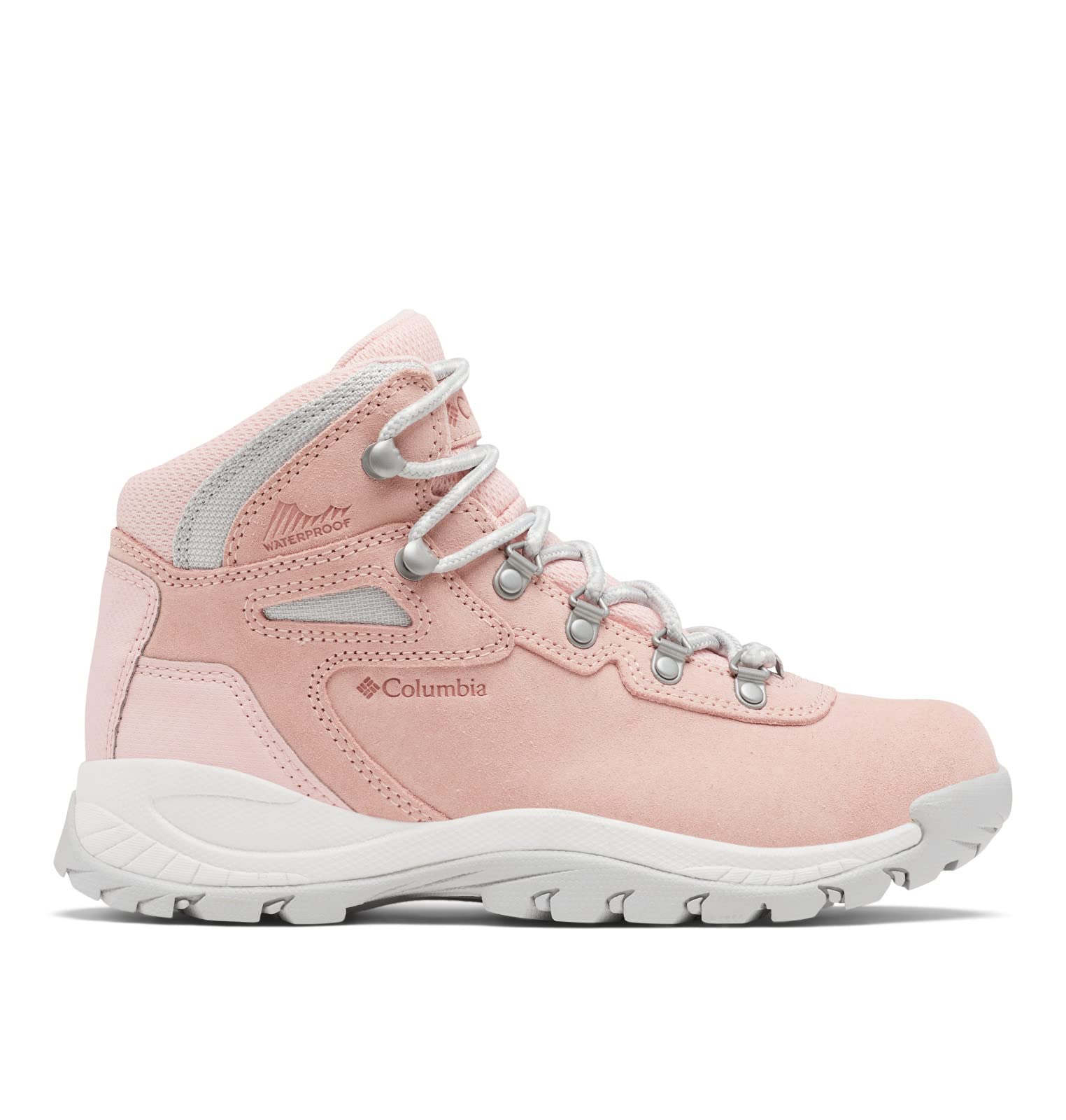 Columbia womens Newton Ridge Plus Waterproof Amped Hiking Shoe, Vintage Pink/Nimbus Grey, 6.5 Wide US