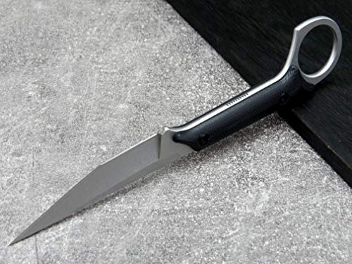 Ccanku C1140 Fixed Blade Knife,D2 Blade G10 Handle Claw Knife EDC Tool Knife,Utility Knife for Outdoor, Survival, Hiking, Camping(Silver)