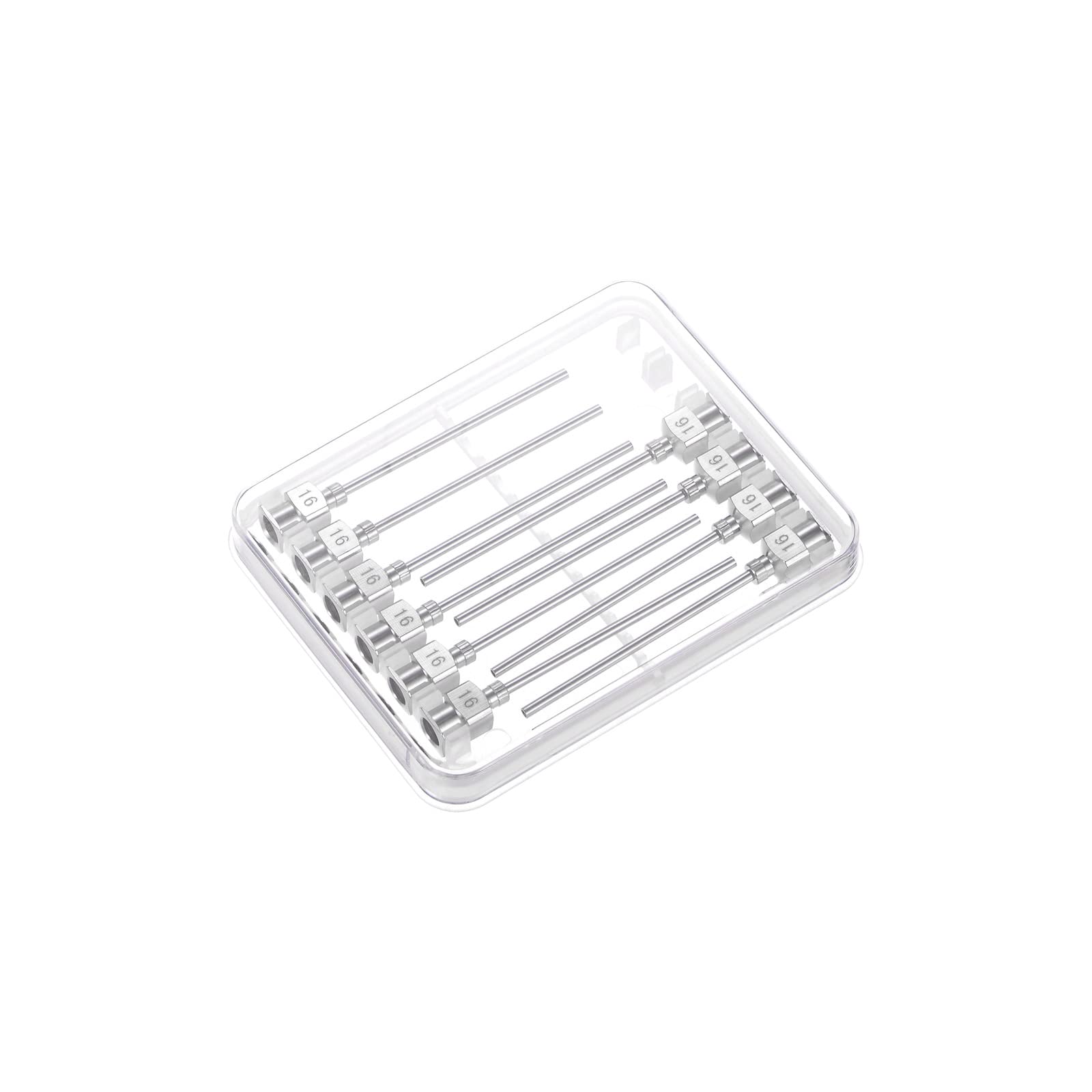 HARFINGTON 10pcs 16Gauge Stainless Steel Dispensing Needles, 1 1/2" All Metal Glue Needle Tube Blunt Tips Luer Lock for Thick Liquids, Ink, Glue, Lab Use
