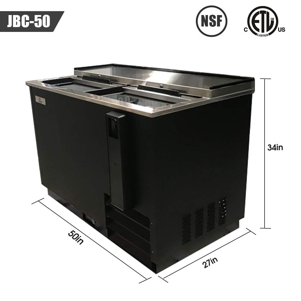 Horizontal Bottle Cooler Deep Well 50β Two 2 Door Commercial beer bottle Refrigerator Stainless steel Top Lid NSF -JBC-50-dup-2