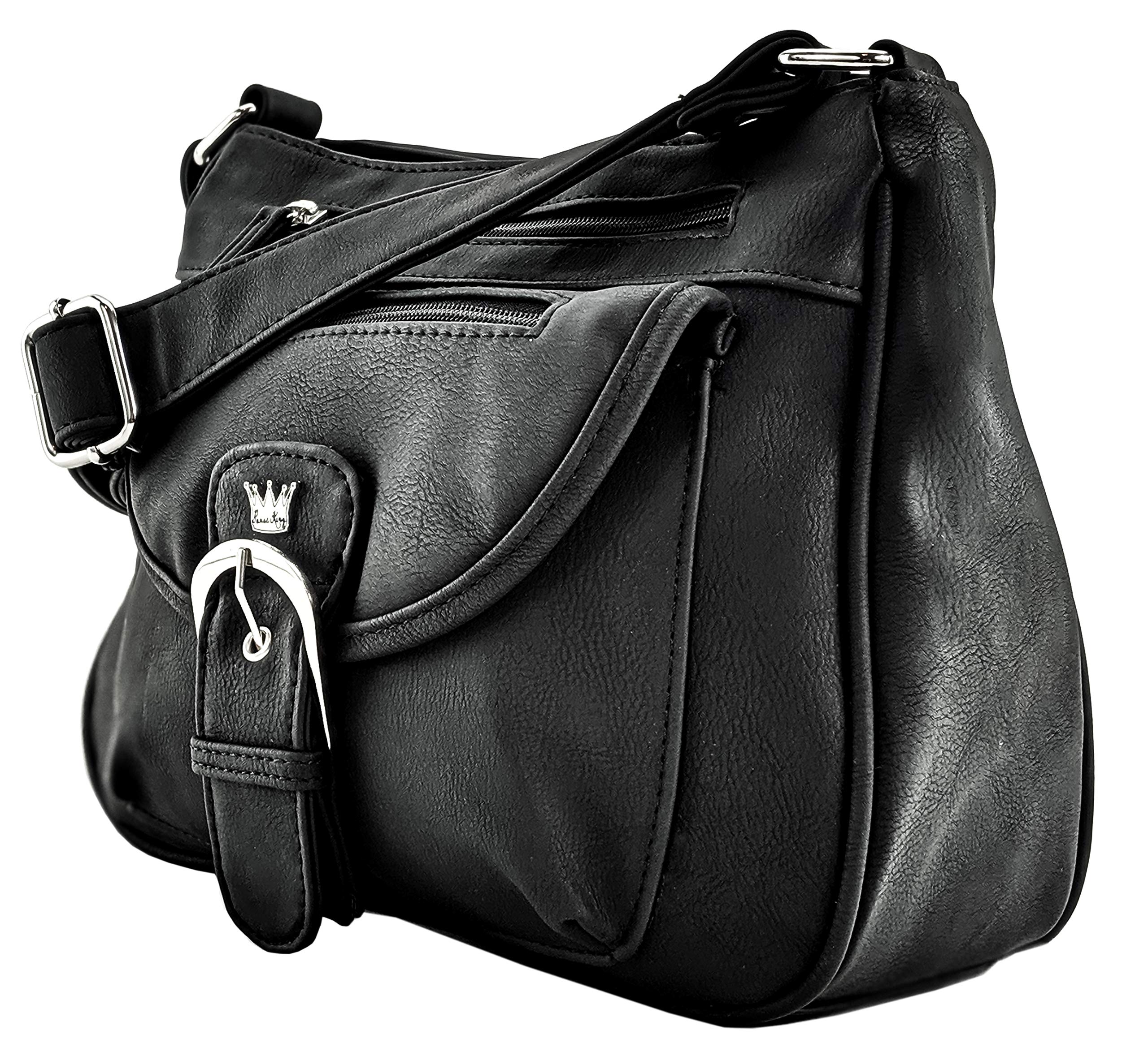 Purse King Pistol Concealed Carry Handbag (Dark Brown)