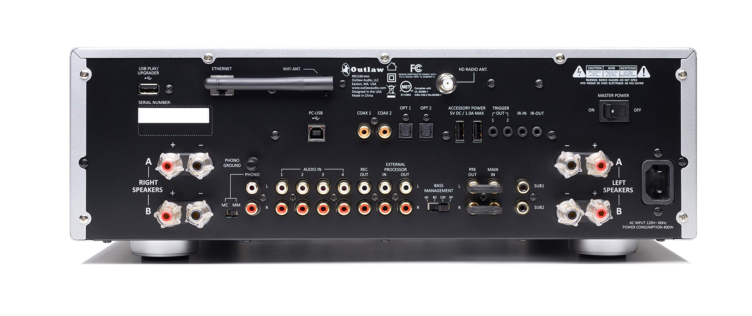 RR 2160 Mk II Retro Stereo Receiver | Class AB | Internet Radio Now with WiFi | HD FM Tuner | Coax, Optical, RCA Inputs | Selectable Bass Management | Remote Control | Tone Controls