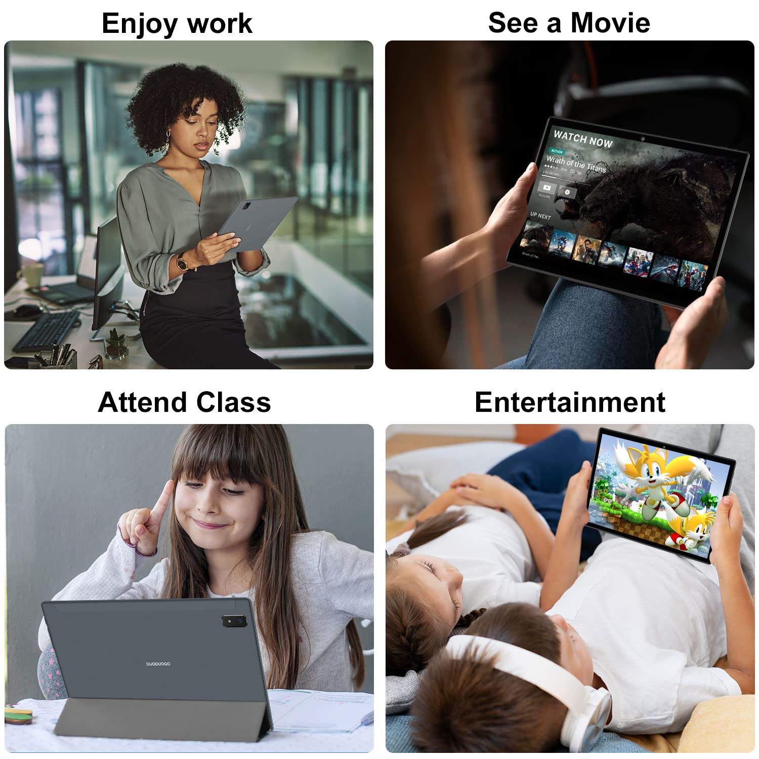 DUODUOGO 2023 Tablet Android 11.0 Tablet, 64GB ROM 256GB Expand, Octa Core Tablets,10 inch Tablet HD, GMS Certified WiFi Tablet, 6000mAh, Dual Camera, Support Bluetooth Tablet Pc (Gray), DGO-S9