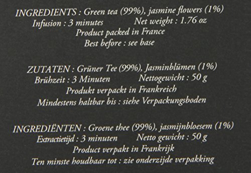 Dammann Freres Sachets, Vert Au Jasmin Tea Bags, Premium Gourmet French Jasmine Green Tea, 25 Count (Single Pack)