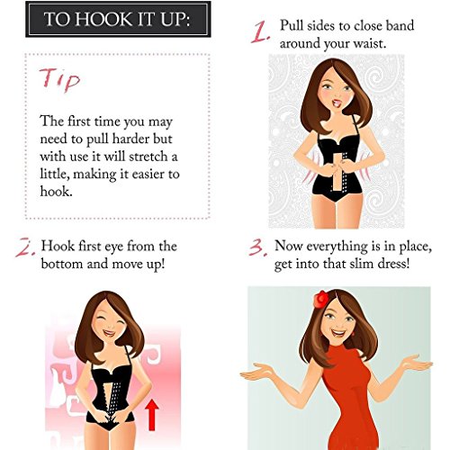 Waist Trainer Corset for Weight Loss Sport Workout Body Shaper Tummy Fat Burner, Black, Medium (Waist 26.7-29inch)