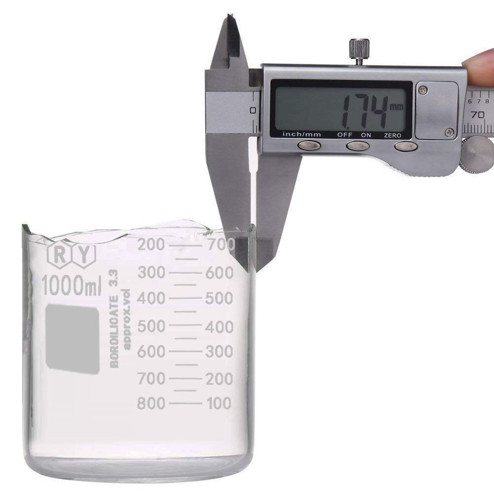 Glass Beakers 1000ml Borosilicate Graduated Measuring Low Form Beaker