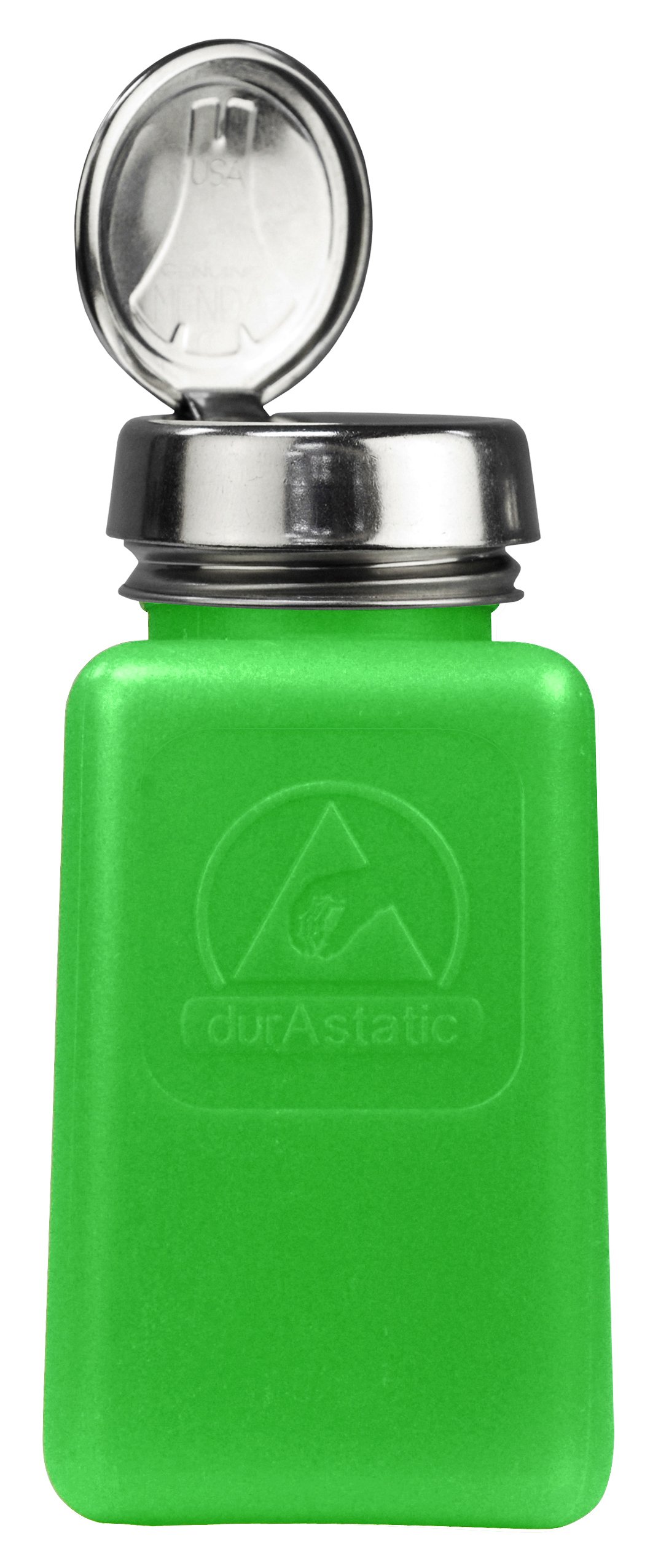 Menda - MDA-5288 35273 One Touch Liquid Dispenser Pump Bottle, ESD Safe, 6 oz. Dissipative, HDPE/Stainless Steel, Green