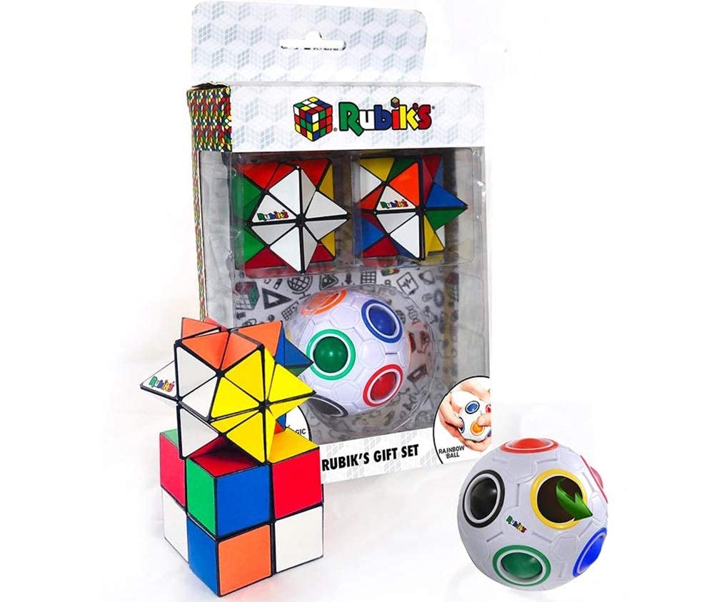 Rubiks 3 Piece Gift Set | Rainbow Ball | 2X Magic Stars