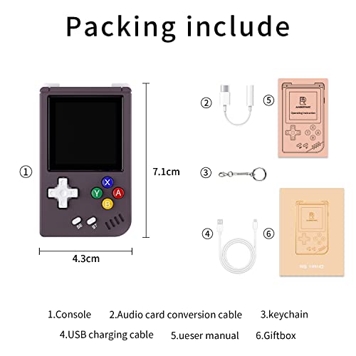 RG Nano Mini Retro Video Handheld Game Console Linux System 1.54" IPS Screen 64G TF Card Built in 5405 Classic Games 1050mAh Battery Hi-fi Speaker Aluminum Alloy Protable Game Player