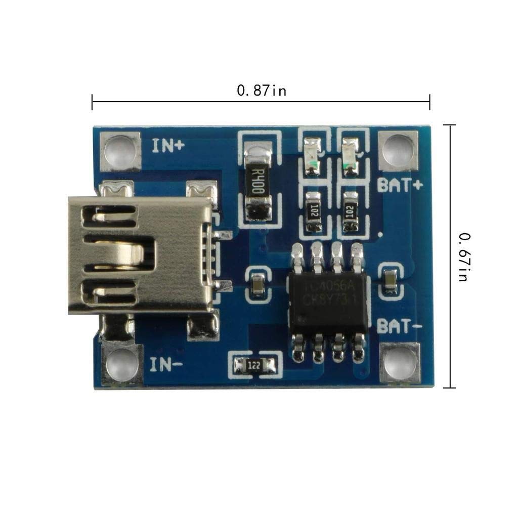 DAOKI 10Pcs Battery Charging Board TP4056 Mini USB Lithium Battery Charger Module 5V 1A 4.5V-5.5V with Protection