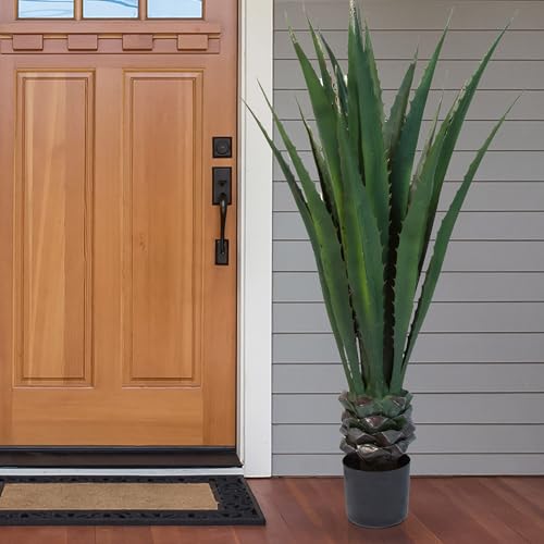 Pure Garden Giant Agave Fake Plant - 52-Inch Faux Succulent with Pot - Artificial Trees Blend Southwestern Style with Modern Home Decor