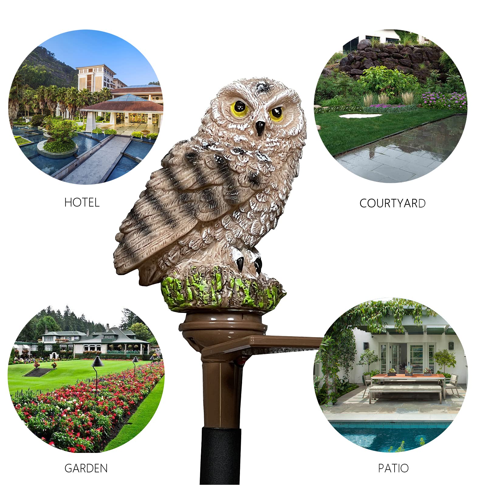 YESHAN Solar Figurine Light, 2 Pack Owl Solar Lights with Stake,Cute Owl Led Lights for Lawn Yard Patio Pathway Decor (Brown)…