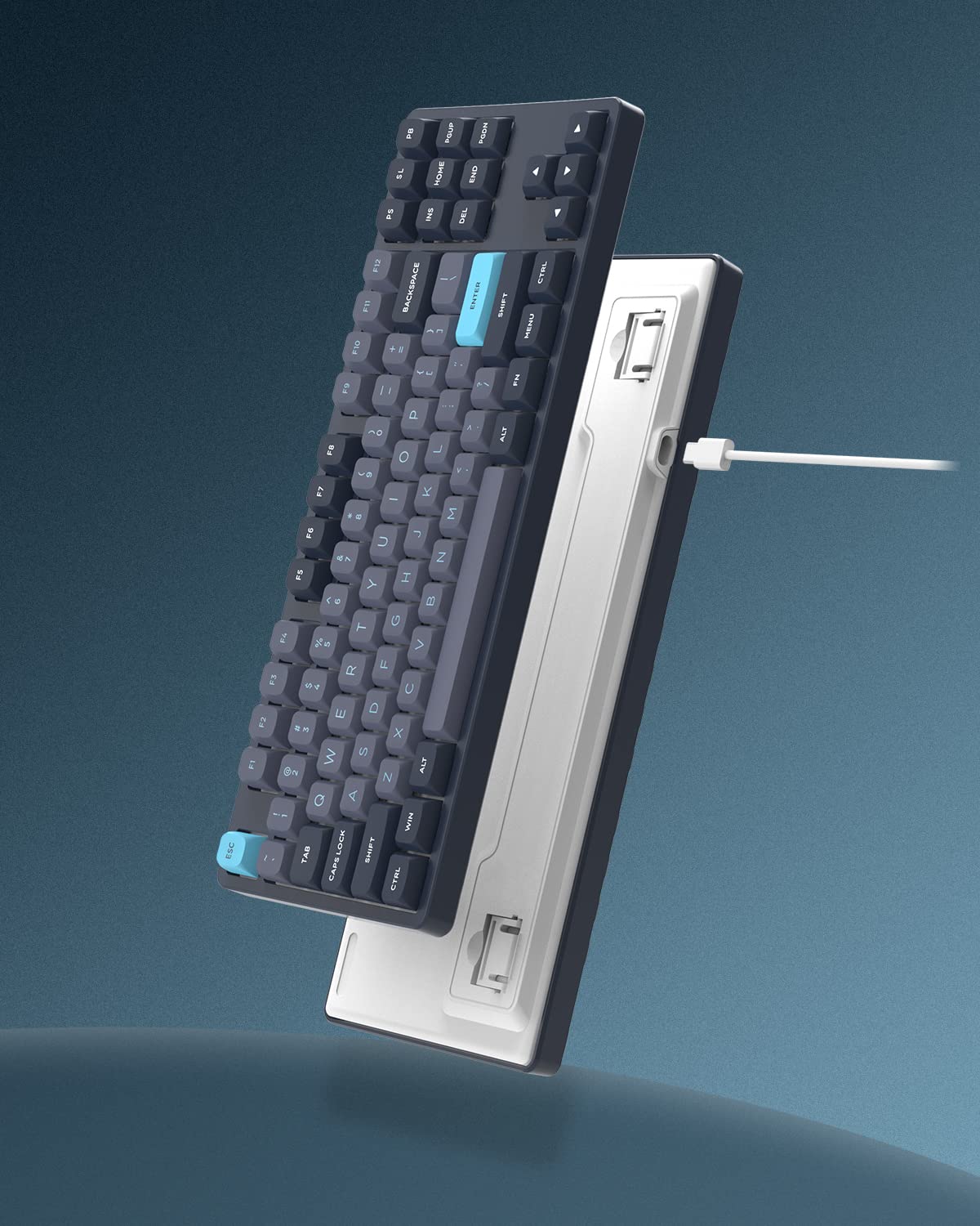 dagaladoo XVX WK87 Wired Mechanical Keyboard, RGB Backlit Hot Swappable TKL Gaming Keyboard with Software, 80% Layout 87 Keys Custom Computer Keyboard for Mac/PC/Windowns (Red Switch/PBT Keycaps)