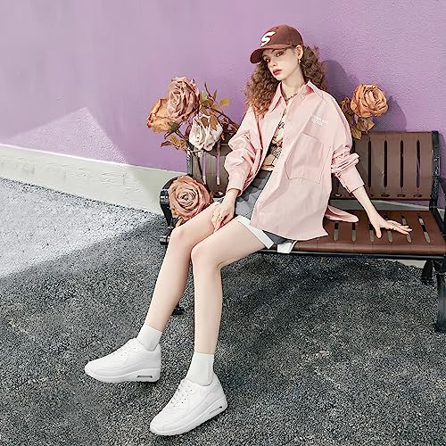 Iarus Women’s Walking Shoes White Running Sneakers Comfortable Fashion Tennis Shoes for Womens(white08)