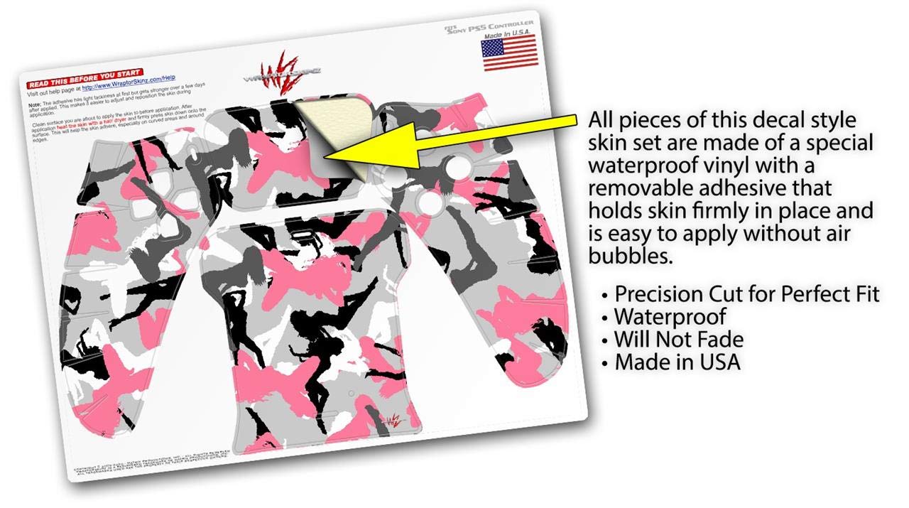 WraptorSkinz Skin Wrap compatible with Sony PS5 DualSense Controller Sexy Girl Silhouette Camo Pink (CONTROLLER NOT INCLUDED)