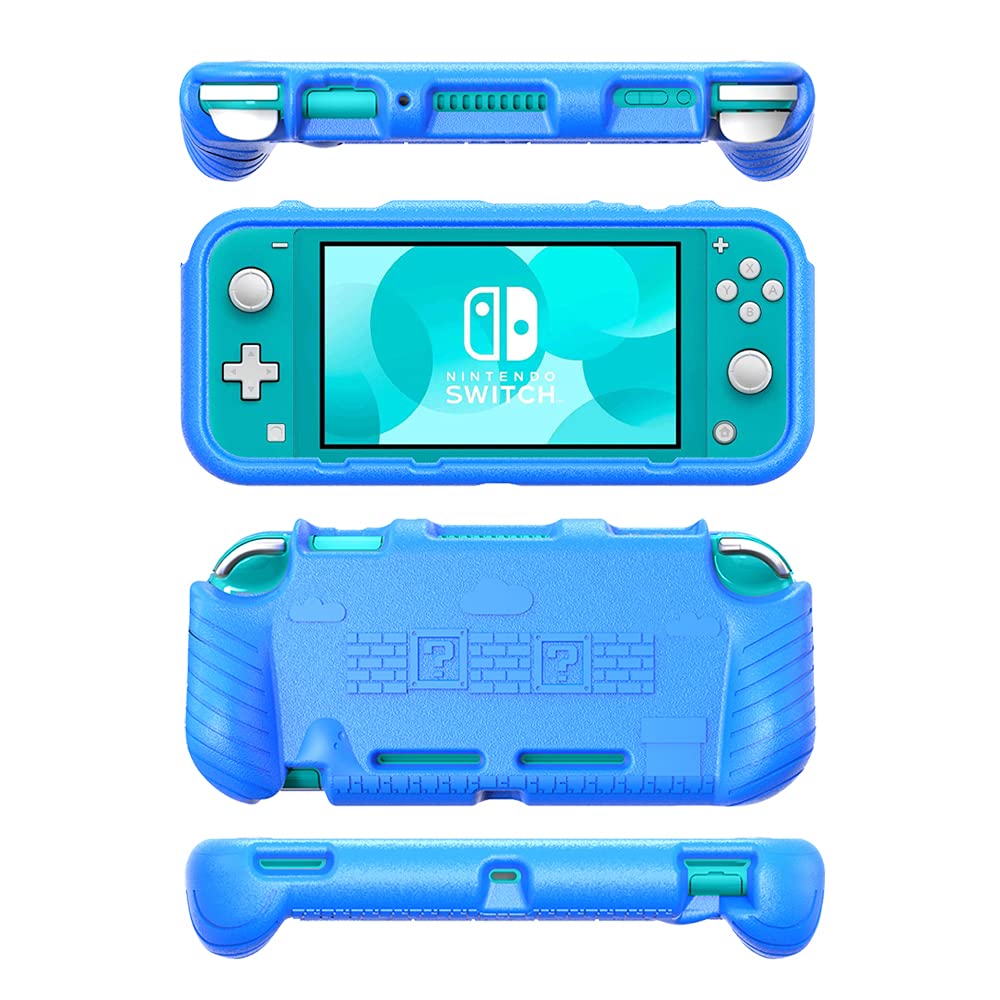 LORDTEC Kids Protective Case for Nintendo Switch Lite Grip Case with 6 Game Card Slots, Protective Cover with Comfort Ergonomic Grip Design,Shock-Absorption and Anti-Scratch Design (Blue)