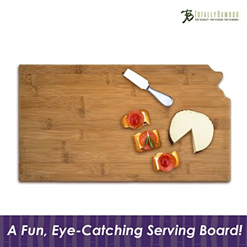 Totally Bamboo Kansas State Shaped Serving & Cutting Board, Natural Bamboo