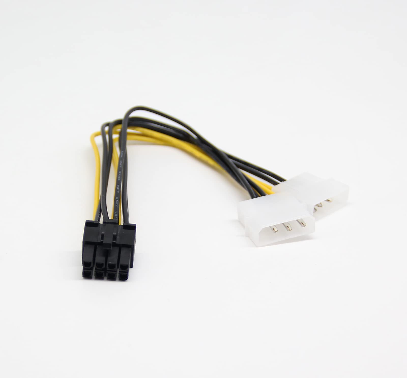 XIWU (4 Pack) 8 Pin PCIe to Dual 4 Pin Molex LP4 Power Cable Adapter (Video Graphics Card Power Cable)