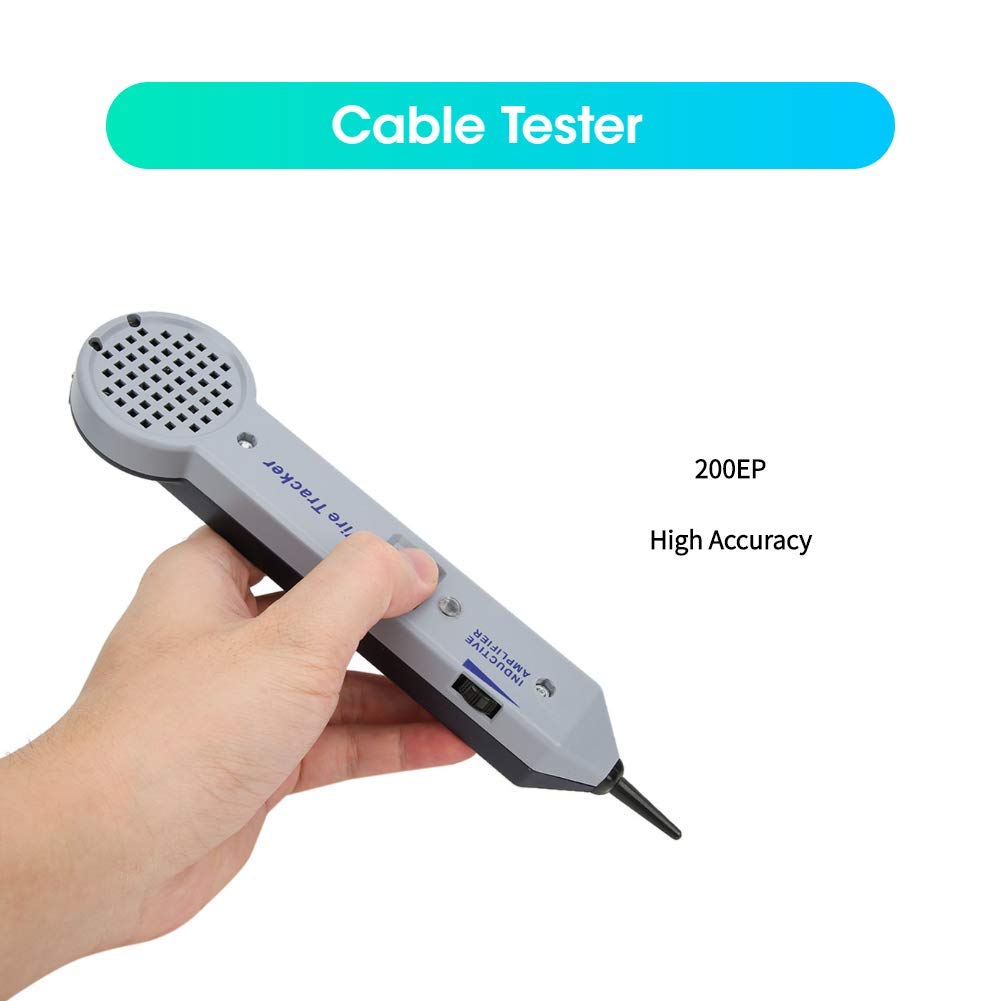 Cable Tester, Line Finder Wire Tracker, Network Cable Tracer Cable Toner Tester, 200EP Cable Tester Tone Generator Inductive Amplifier with Adjustable Volume, for Network Cable Collation
