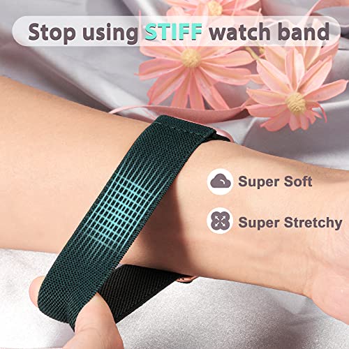 TransJoy 6 Pack Nylon Stretchy Compatible for Apple Watch Band 38mm 40mm 41mm 42mm 44mm 45mm Women Men, Cloth Elastic Wristbands Solo Loop Band for iWatch Series 8 SE 7 6 3 4 5(Black,41MM)