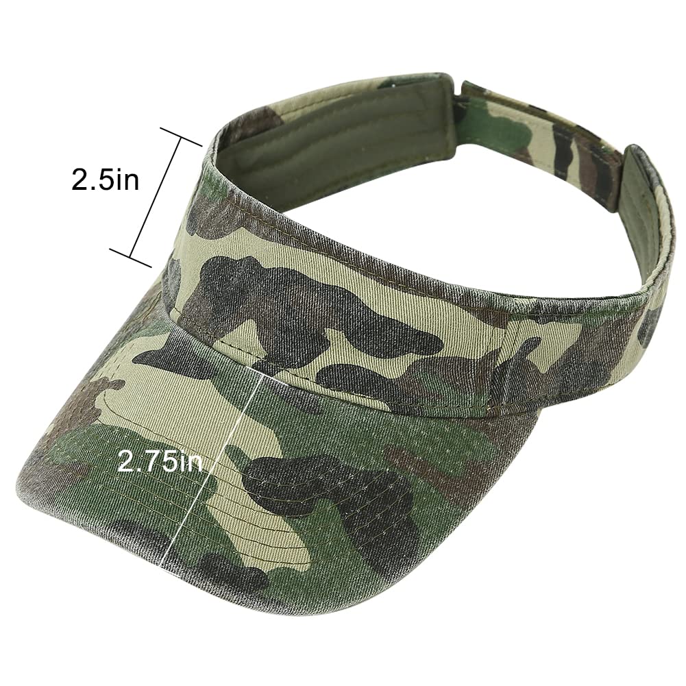 DOANNOTIUM Sport Sun Visor Hats Tie-dye Ball Caps Empty Top Baseball Sun Cap for Men Women Camo-Green
