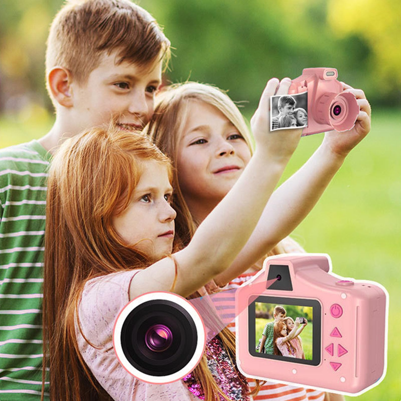 Child Video Camera, Multi Photo Frame Effects 2.8 Inch Screen 1440P 110 Degree Lens Rechargeable Multifunction Lightweight Kids Print Camera for Boys Girls (#2)