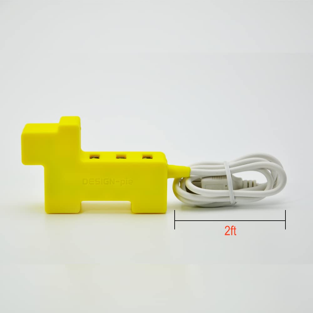 Deign-Pie iDOG 4-Port USB 2.0 Hub,Data Transfer USB Hub 2ft Cable Length Applicable for Mac, PC, Xbox One, PS4, PS5, iMac, Surface Pro, XPS, Laptop, Desktop, Flash Drive, Mobile HDD,Mouse