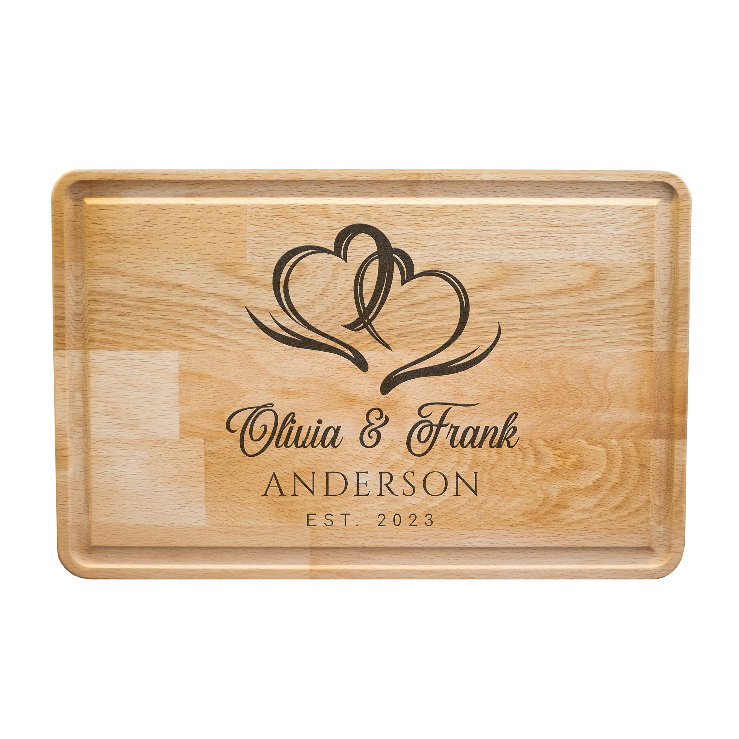 Custom Cutting Board | Personalized Cutting Board | Custom Meat Board | Couple Cutting Board | Wedding Cutting Board | Housewarming Gift | Engagement Gift for Couple (Without Handle)