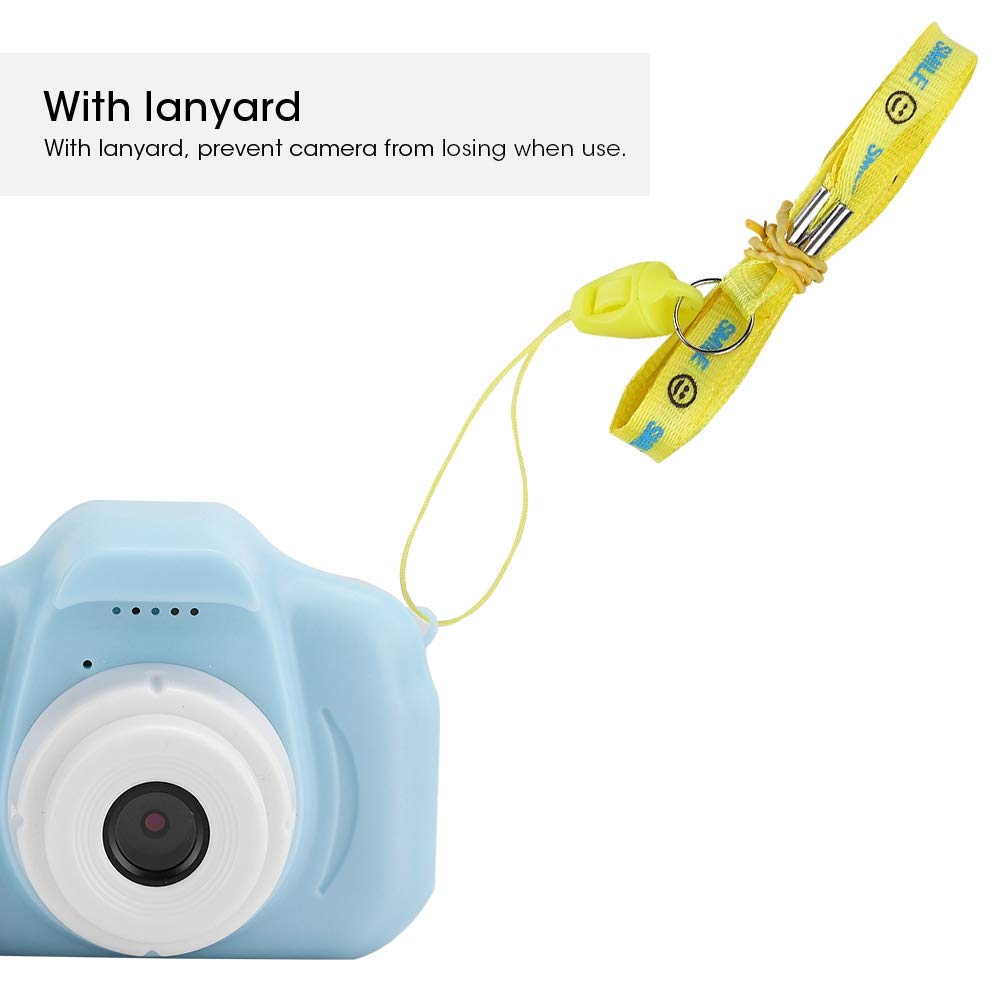 Children Digital Video Camera, 2 Inch 1080P Portable Camera for Kids, Simple Operation Mini Camera Girls Toys (Blue - General Clear Version)