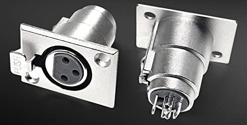 XLR 3-Pin Female Jack Socket Audio Speaker Panel Mount Connector Adapter for Microphone 4pcs