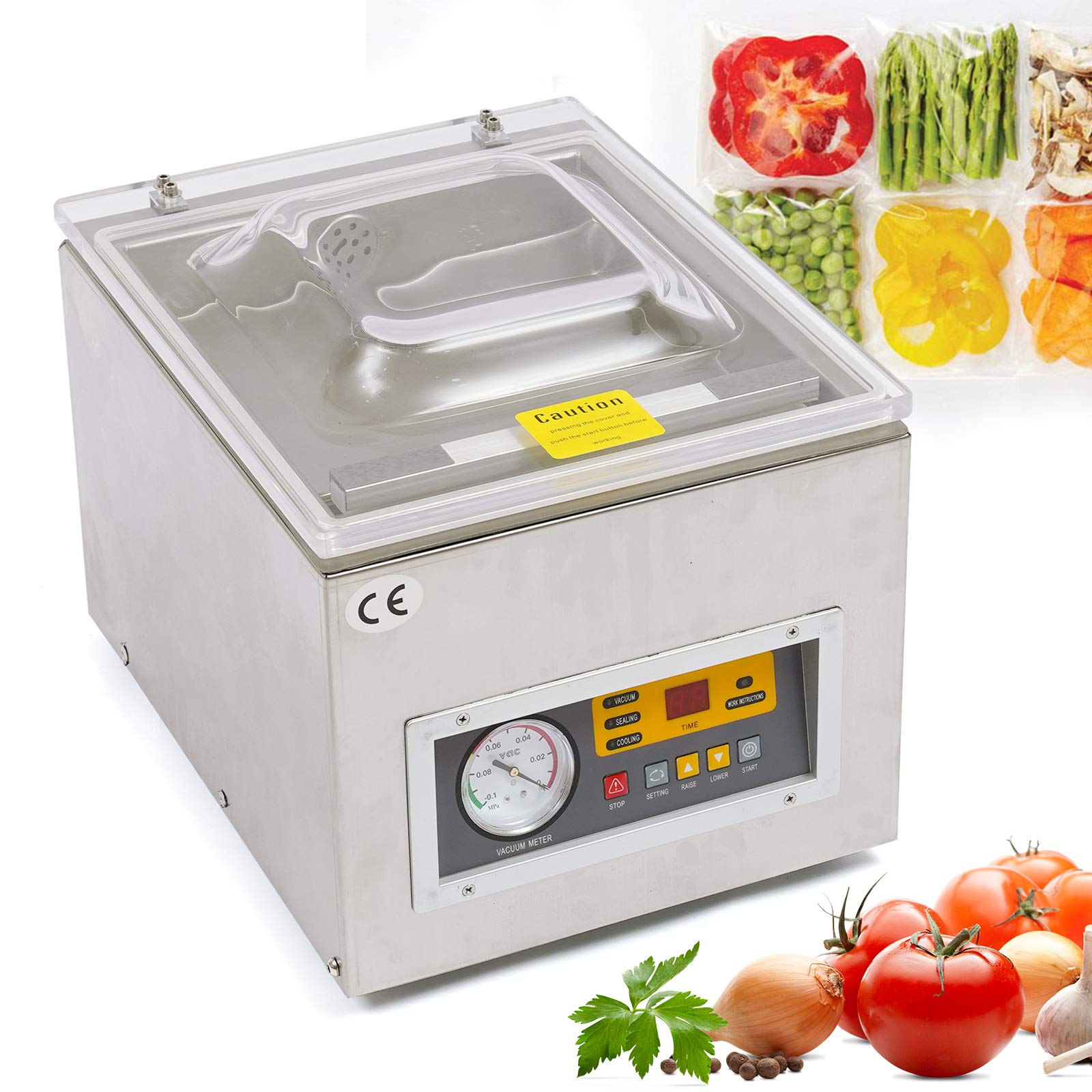 Chamber Vacuum Sealer Machine,Extra Wide Sealing Strip 10.23 Inch Sealing Belt Length Adjustable Vacuum Level and Sealing, Automatic Mode for Food Storage