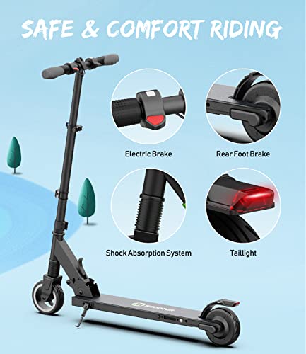 MEGAWHEELS Electric Scooter Height Adjustabe Folding,Up to 5~7.5 Miles Long Range and 14.3 MPH Portable Folding Commuting Scooter for Boys and Girls with Double Braking System