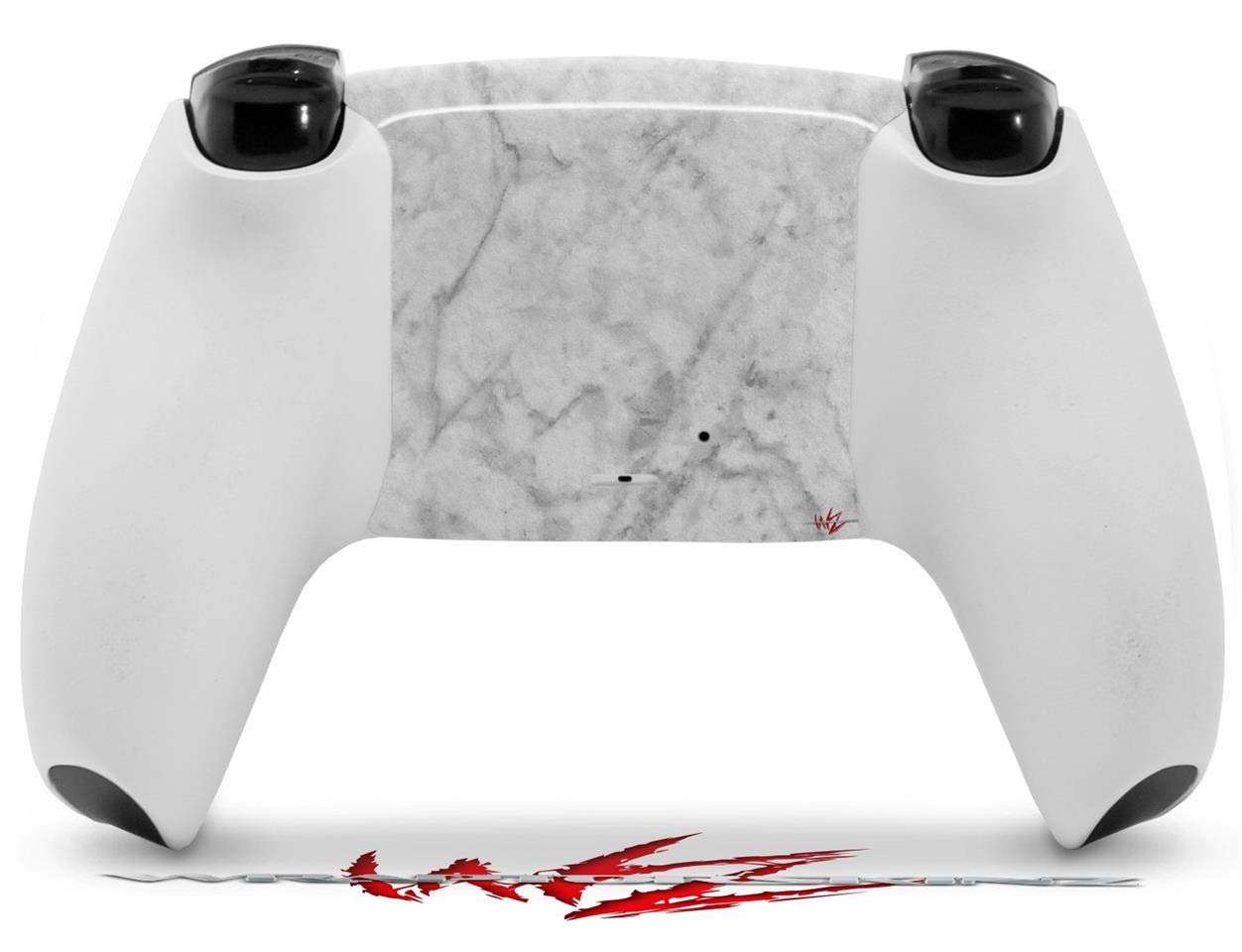 WraptorSkinz Skin Wrap compatible with Sony PS5 DualSense Controller Marble Granite 09 White Gray (CONTROLLER NOT INCLUDED)