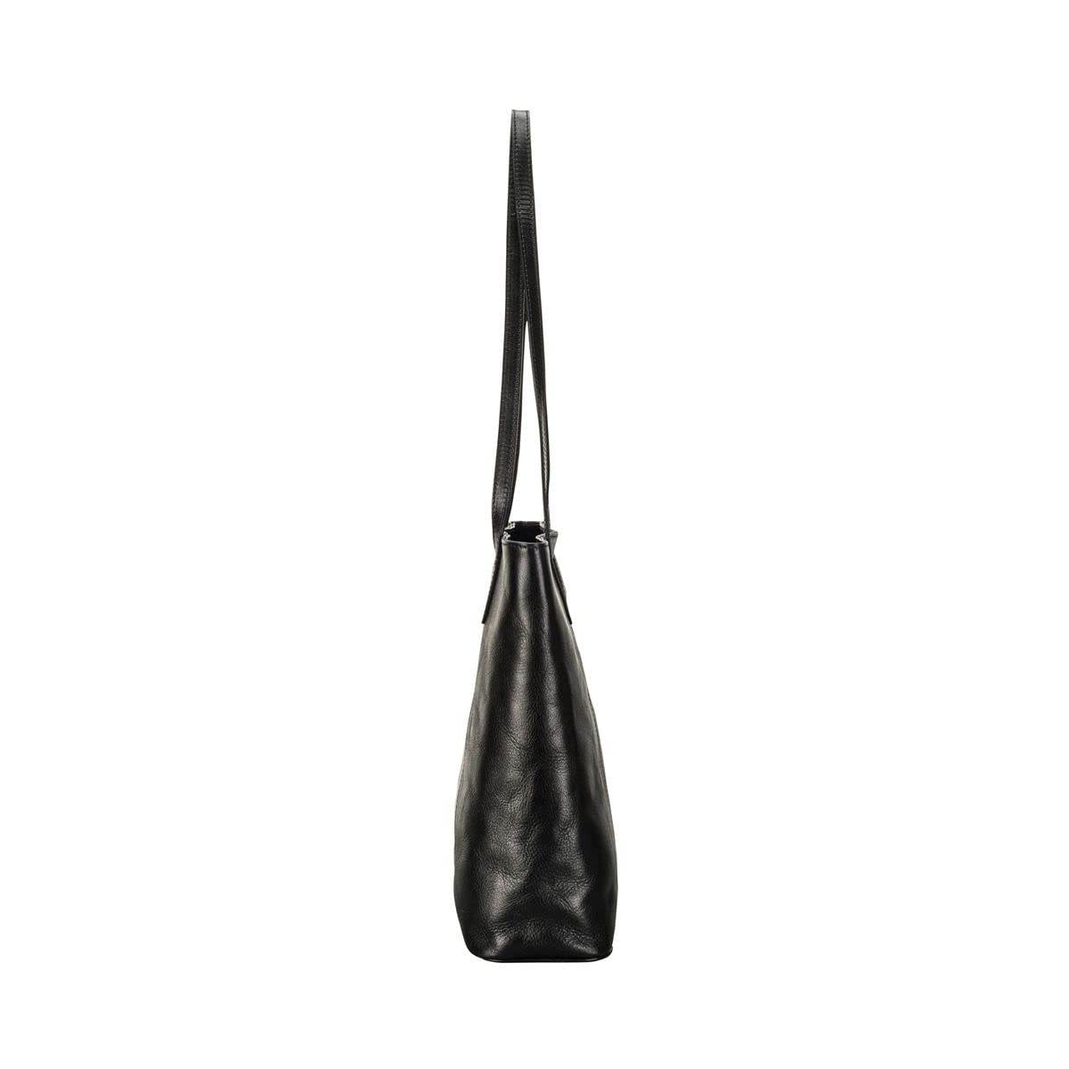 Maxwell Scott - Womens Luxury Leather Classic Shopper Tote Bag Purse - Handmade from Italian Hides - The Athenea Black