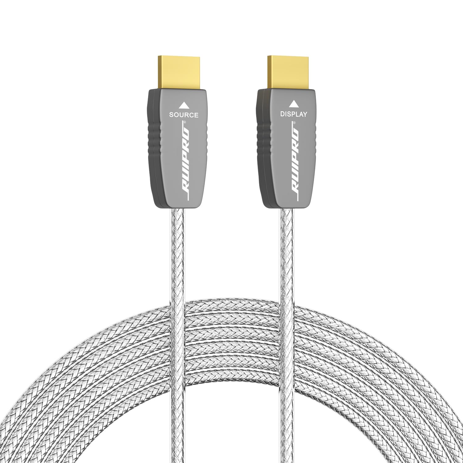 RUIPRO 4K HDMI Ultra Thin Fiber Optic Cable 50ft 4K60Hz HDMI2.0b High Speed 18Gbps HDMI Cord Support HDR10 HDCP2.2/2.3 Slim and Flexible 15m