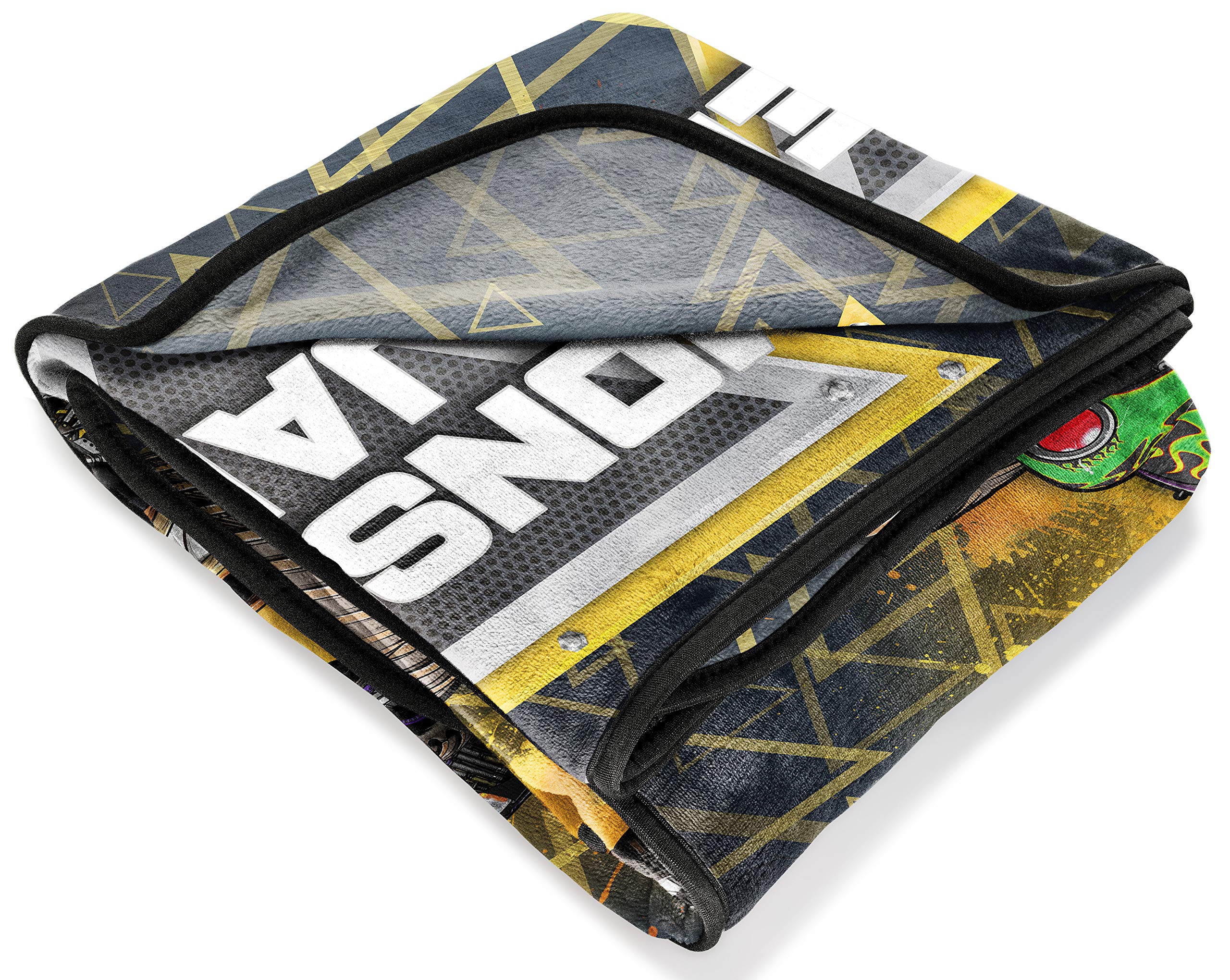 Jay Franco Monster Jam MJ Life Blanket - Measures 62 x 90 inches, Kids Bedding Features Grave Digger - Fade Resistant Super Soft Fleece
