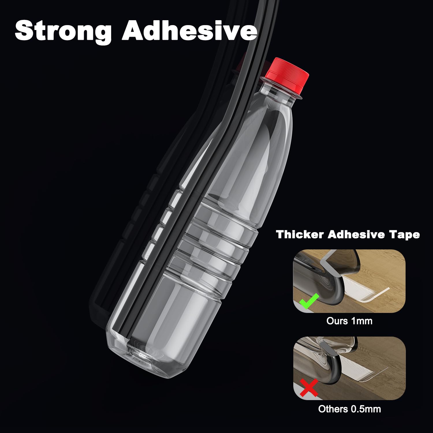 Edge Protector Strip Clear, Furniture Corner Protector Gards for Baby,6.6ft 0.6inch Wide Soft Table Corner Protectors with Upgraded Pre-Taped Strong Adhesive