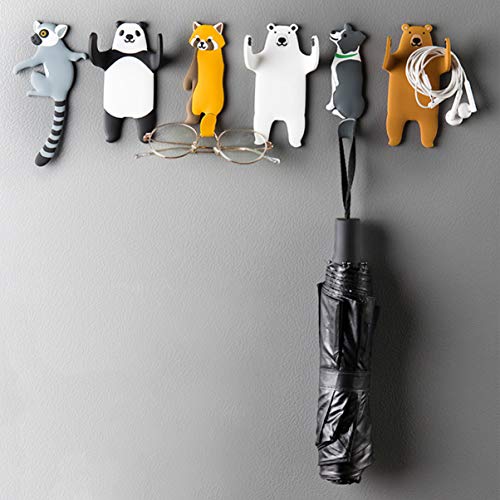Gatuida Wall Hooks Rv Accessories 3pcs Animals Decorative Self Adhesive Hanger Hat Bags Hook Seamless Stick for Kids Room Kitchen Key Hanger Aesthetic Room Decor Hooks for Hanging