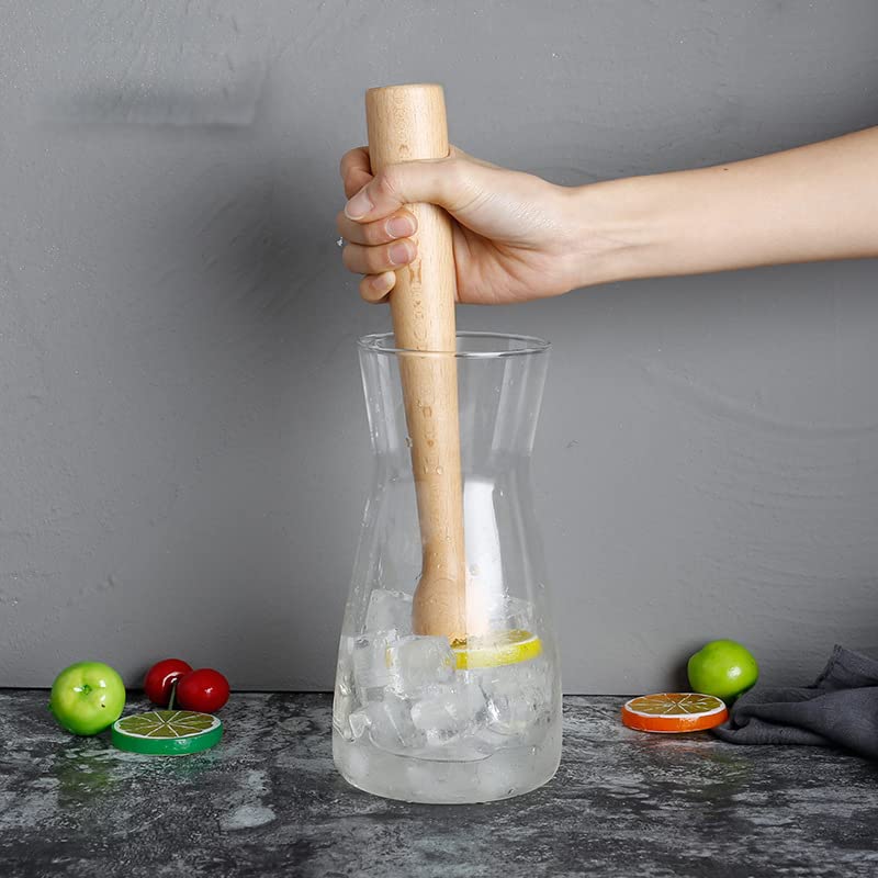 Datsto Wooden Muddler for Cocktails 10 Inch, Home and Bar Muddler for Mojitos, Fruit Drinks, Sturdy Wood, Professional Bar Tool