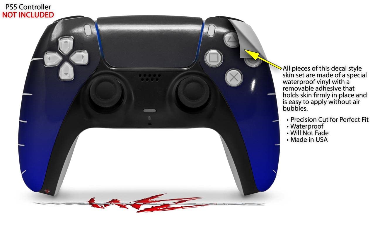 WraptorSkinz Skin Wrap compatible with Sony PS5 DualSense Controller Smooth Fades Blue Black (CONTROLLER NOT INCLUDED)