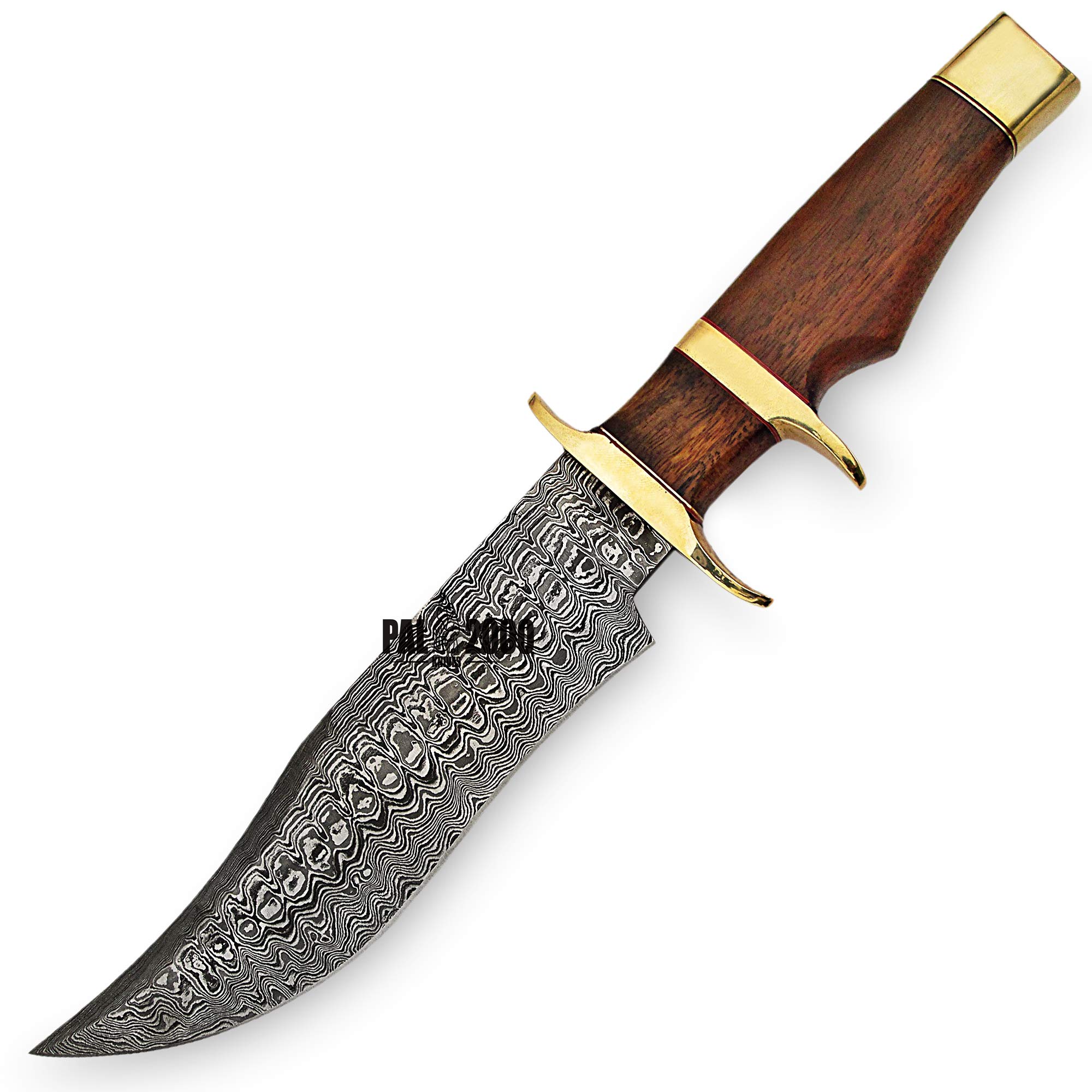 BOW-9904 Handmade Damascus Steel Fixed Blade Hunting Knife Rose wood Handle with Sheat
