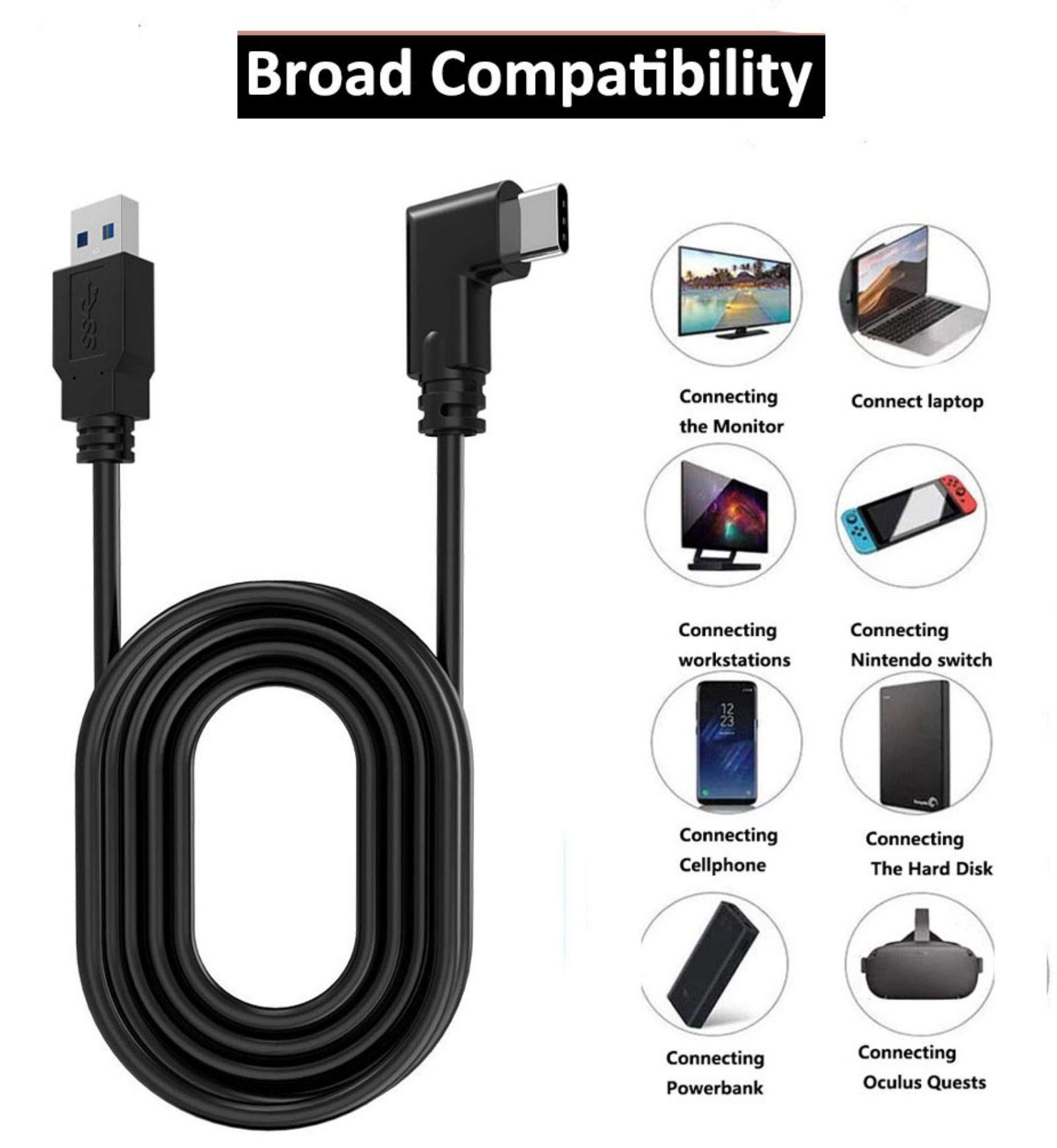 RUJOI Long USB C Cable 15FT, USB C to USB C 2.0 Long Fast Charge and Data Cable, USBA to C Adapter and Cable Clip Included