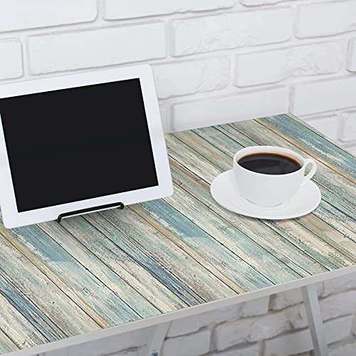 practicalWs Wood Wallpaper Rustic Self-Adhesive Removable Faux Wood Peel and Stick Wallpaper Distressed Wood Plank Grain Shiplap Wall Paper Vintage Wood Panel 11.8''x78.7'' Roll